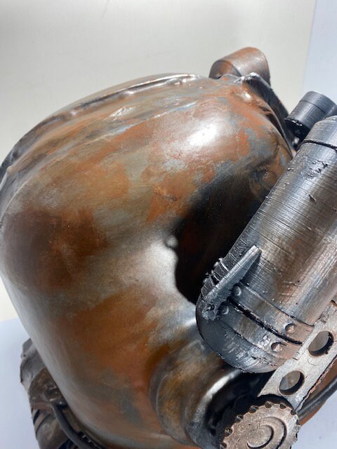 T45d Power Armor Helmet apocalyptic Rust Paint Cosplay Replica Glow in ...