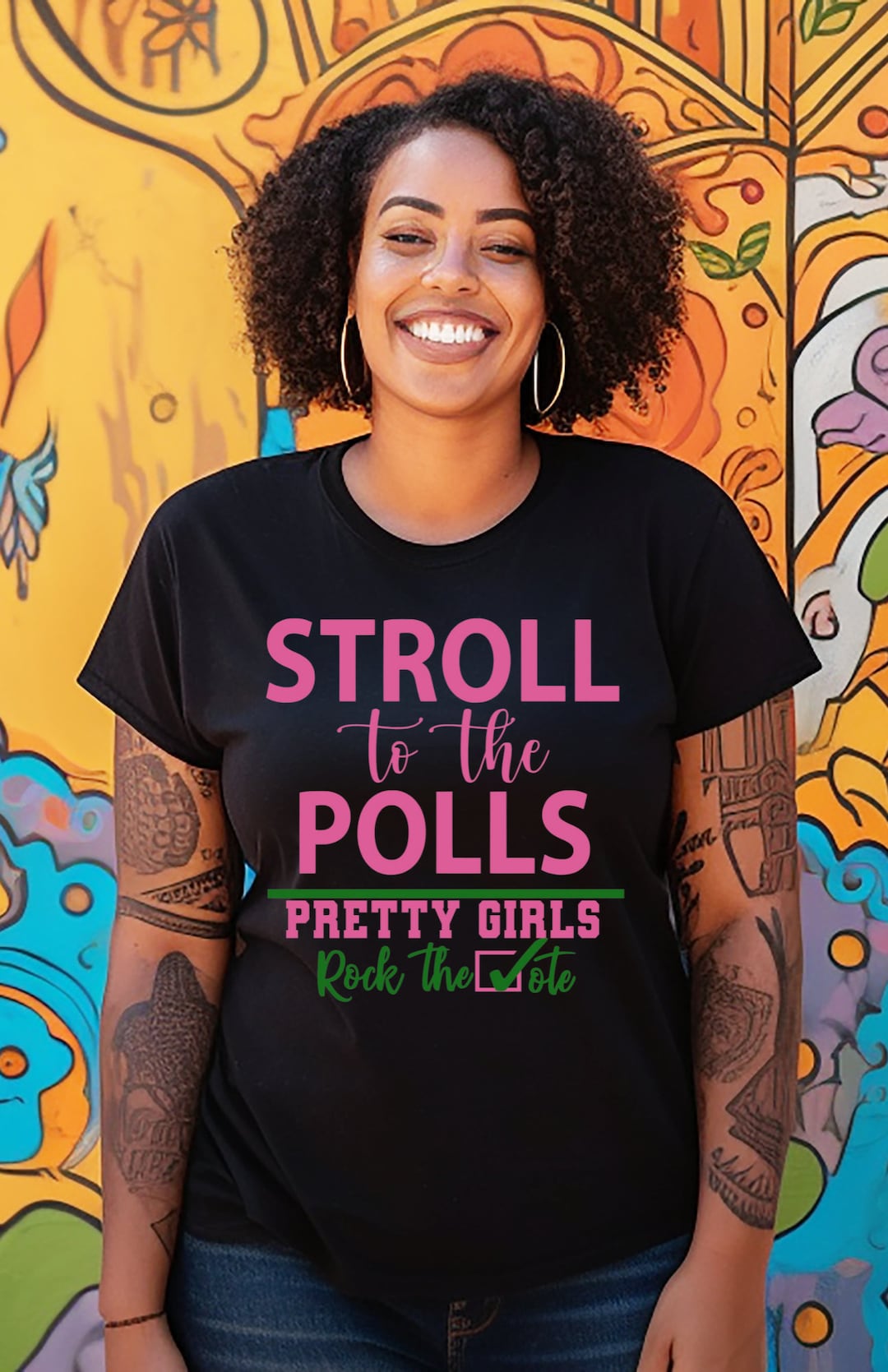 Stroll to the Polls T-shirt - Alpha Kappa Alpha, Pretty Girls Rock the ...