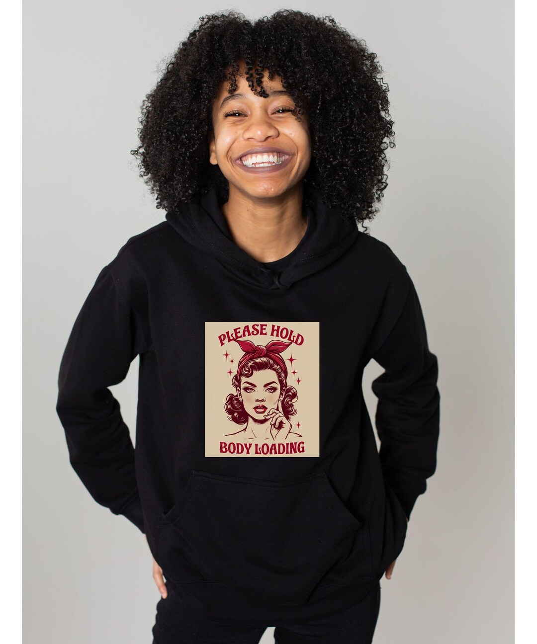 Please Hold Body Loading, Motivational Hoodie Simple Streetwear Hoodie ...