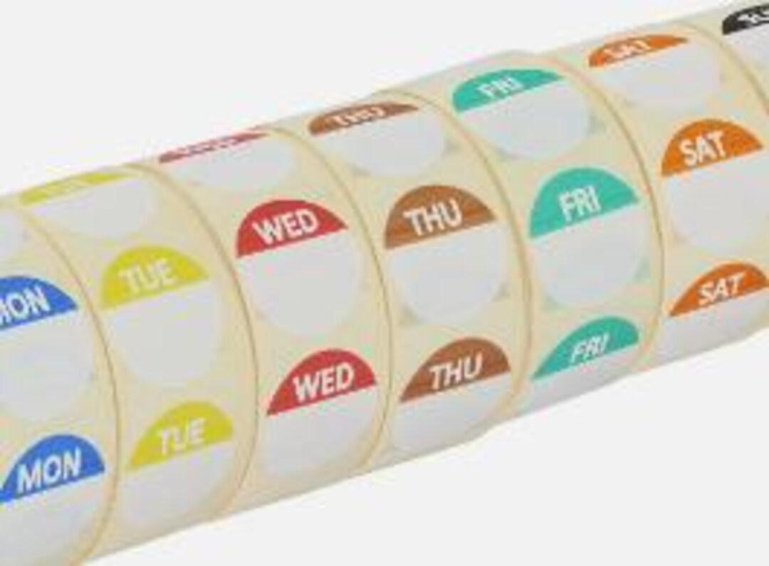 Food Labels Hygiene Catering Labels Day Dot Full Week Stickers per Day ...