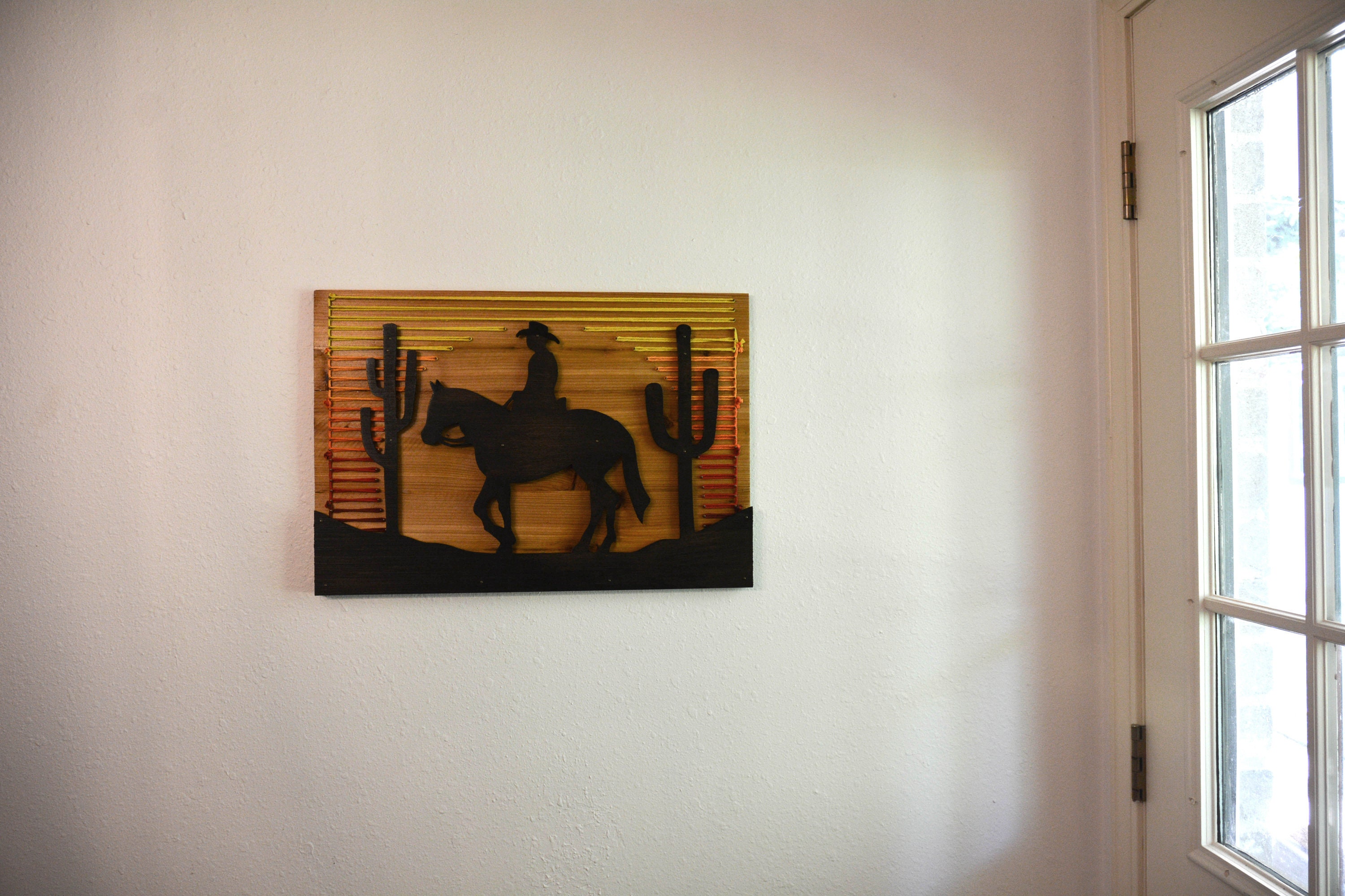 Custom String Art Rustic Western Lonesome Cowboy Dusk on Cedar South ...