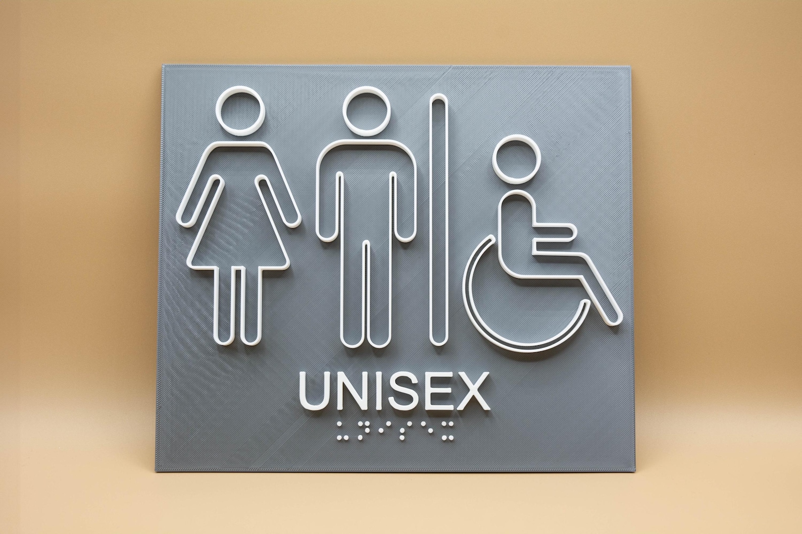 Custom Western 3D Unisex Handicap Toilet Signs Braille Bathroom ...