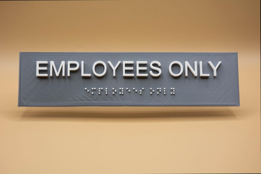 Custom Basic Employees Only Sign USA ADA Compliant - Etsy