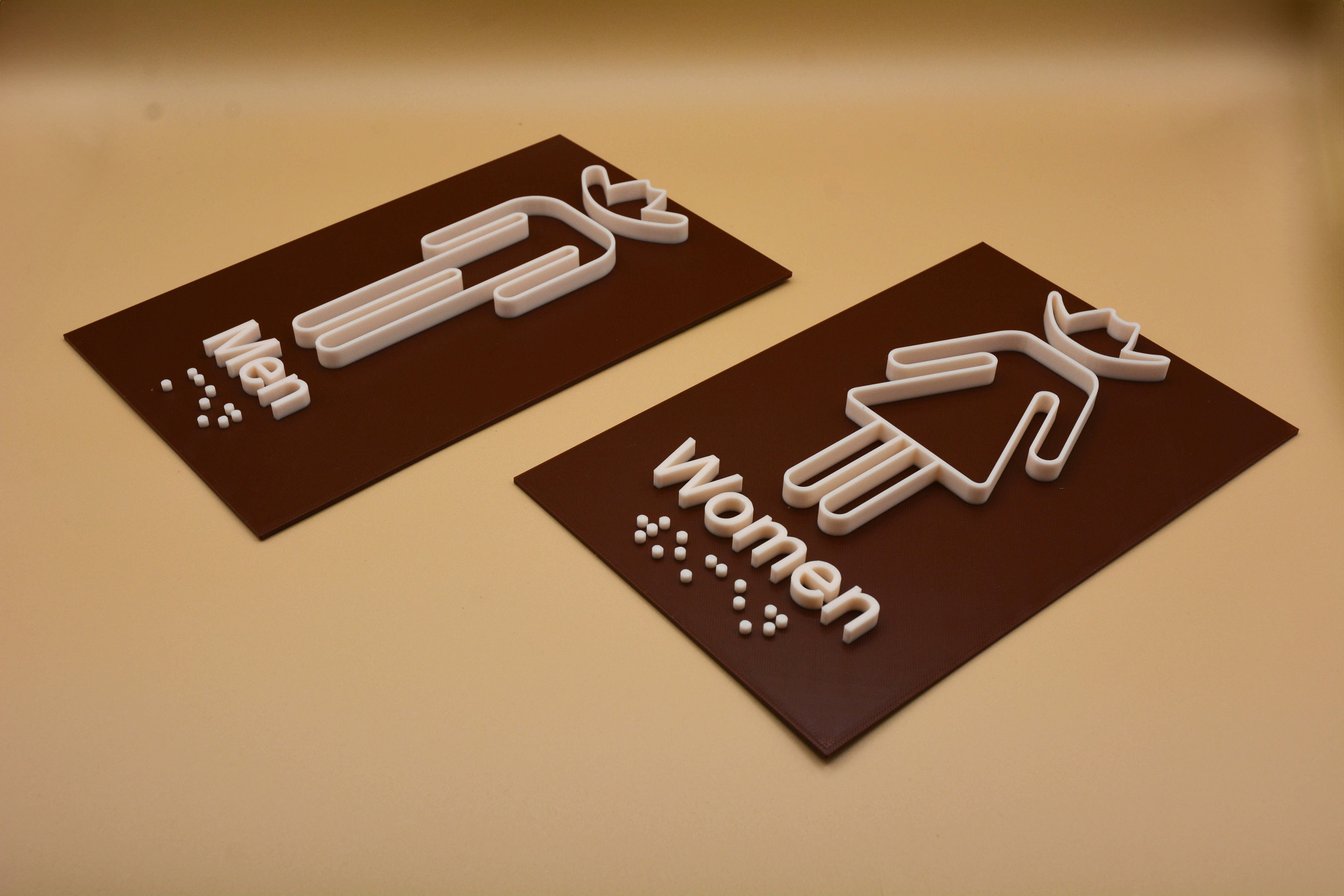 Custom Basic 3D Men Women Cowboy Cowgirl Western Toilet Signs Braille ...