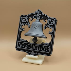 Fancy Bell No Soliciting Sign 3D Printed Not Painted (FB3) - Etsy