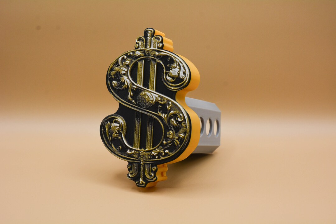 Custom 3D US Dollar Sign Gold Bling Cheese Trailer Hitch Receiver Cover ...