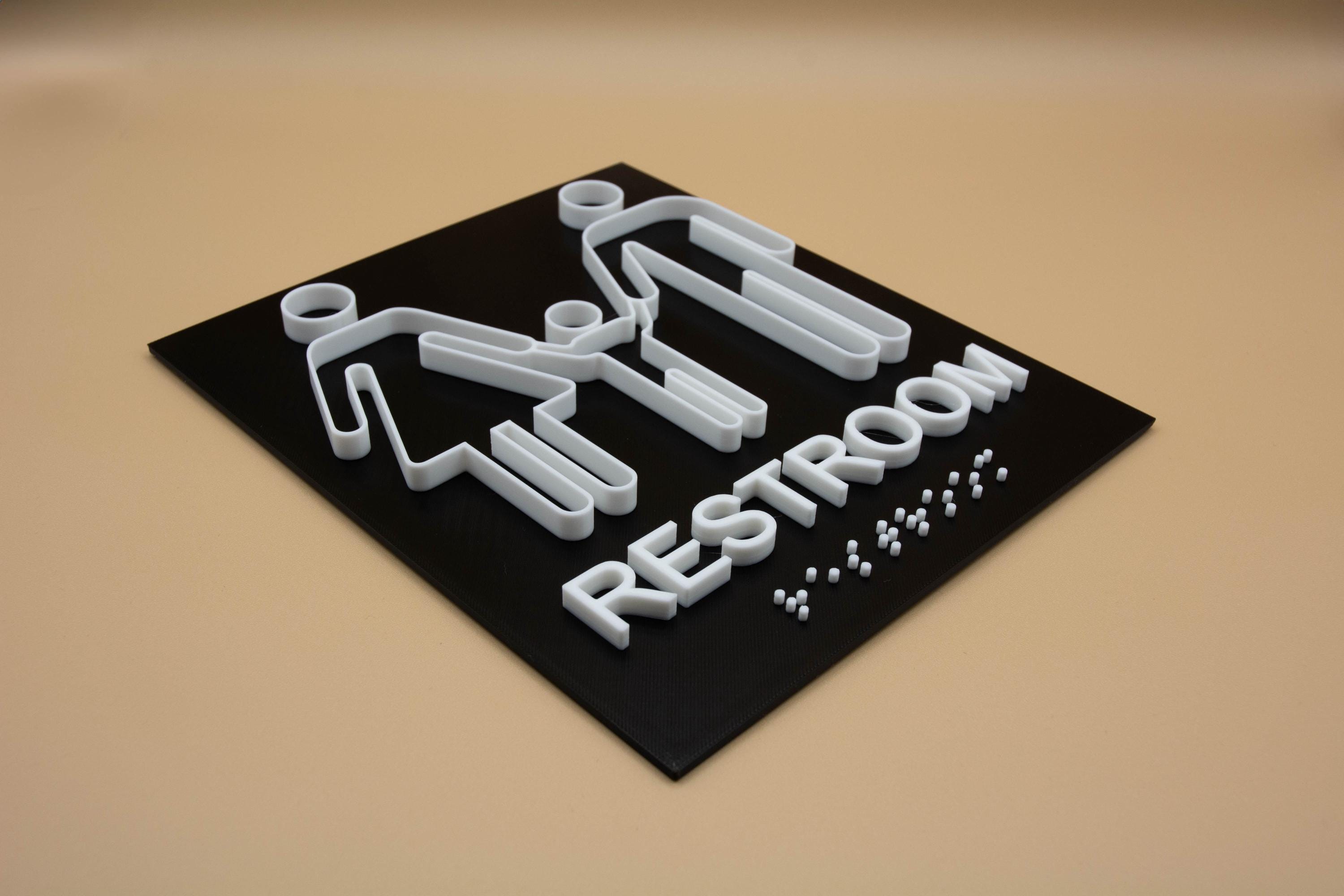 Custom Basic 3D Family Restroom Toilet Signs Braille Bathroom USA ADA ...