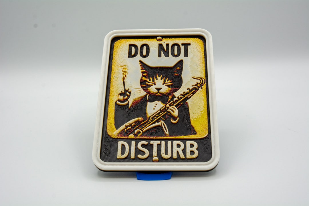 Jazz Cat Do Not Disturb Sign 3D Printed Not Painted - Etsy
