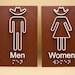 Custom Basic 3D Men Women Cowboy Cowgirl Western Toilet Signs Braille ...