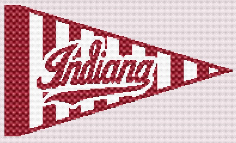Indiana University Needlepoint Pattern, Cross Stitch, Pennant, IU ...