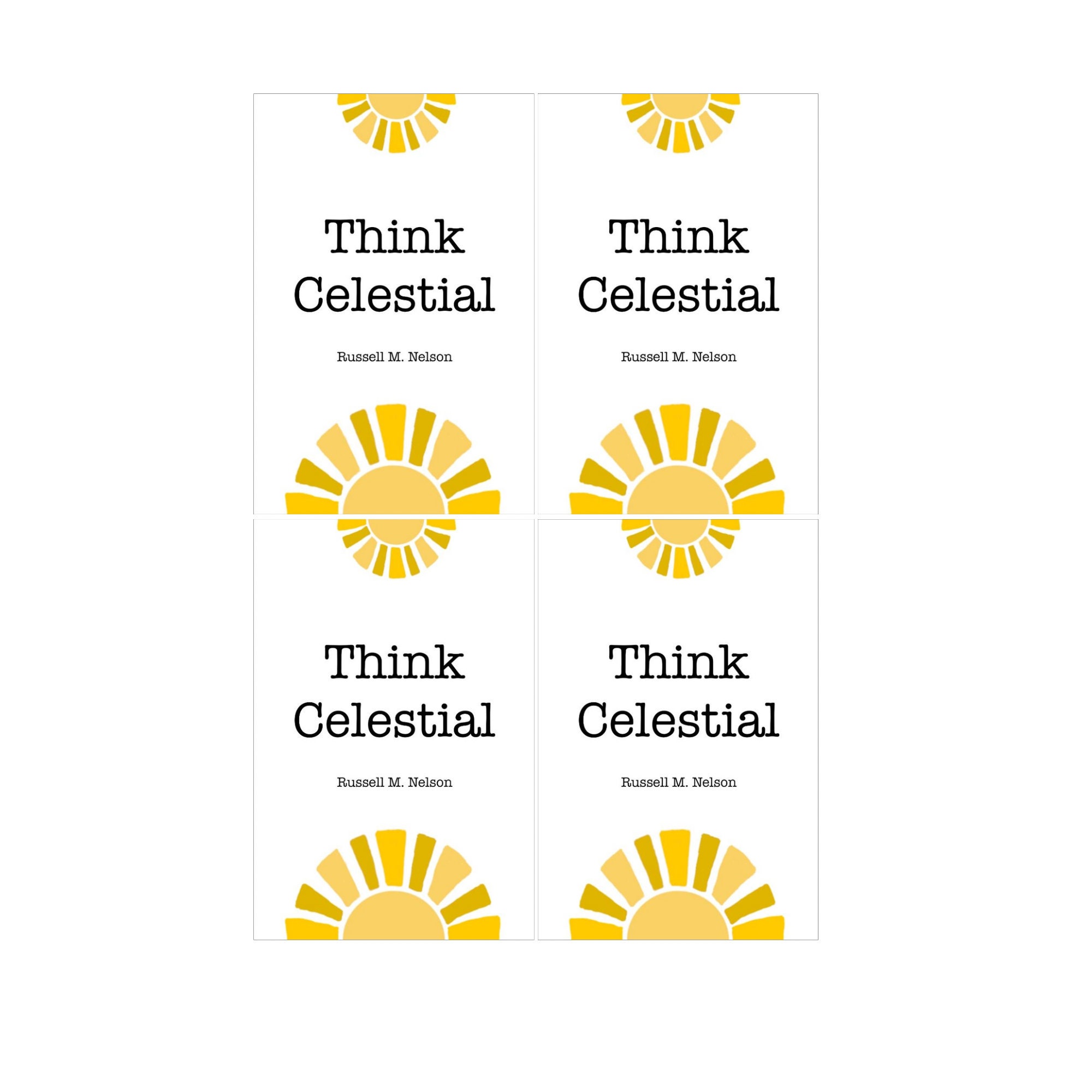 Think Celestial Instant Digital Download Different Sizes LDS Quote From ...