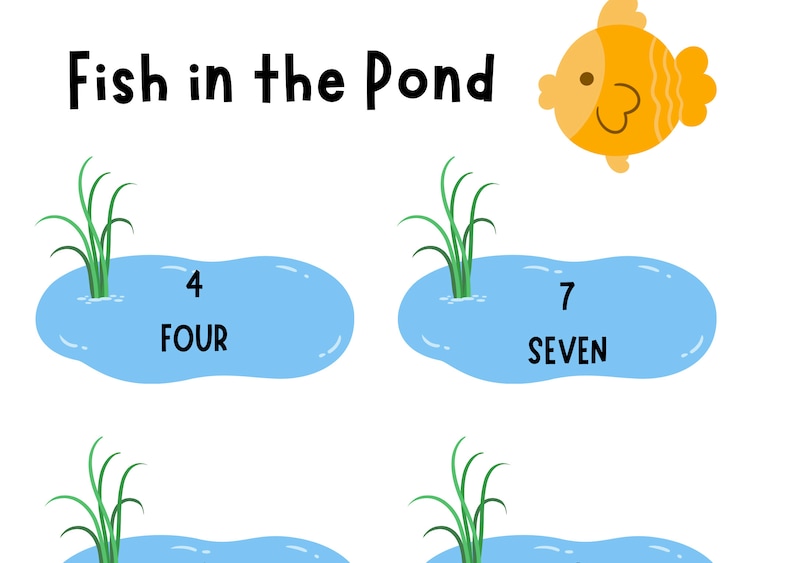 Fish in the Pond Preschool Worksheet - Etsy