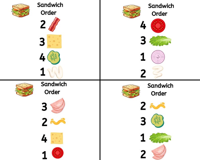 Let's Make a Sandwich File Folder Game/task Mat/busy Book - Etsy