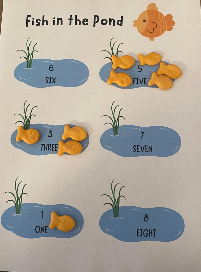 Fish in the Pond Counting Sheets - Etsy