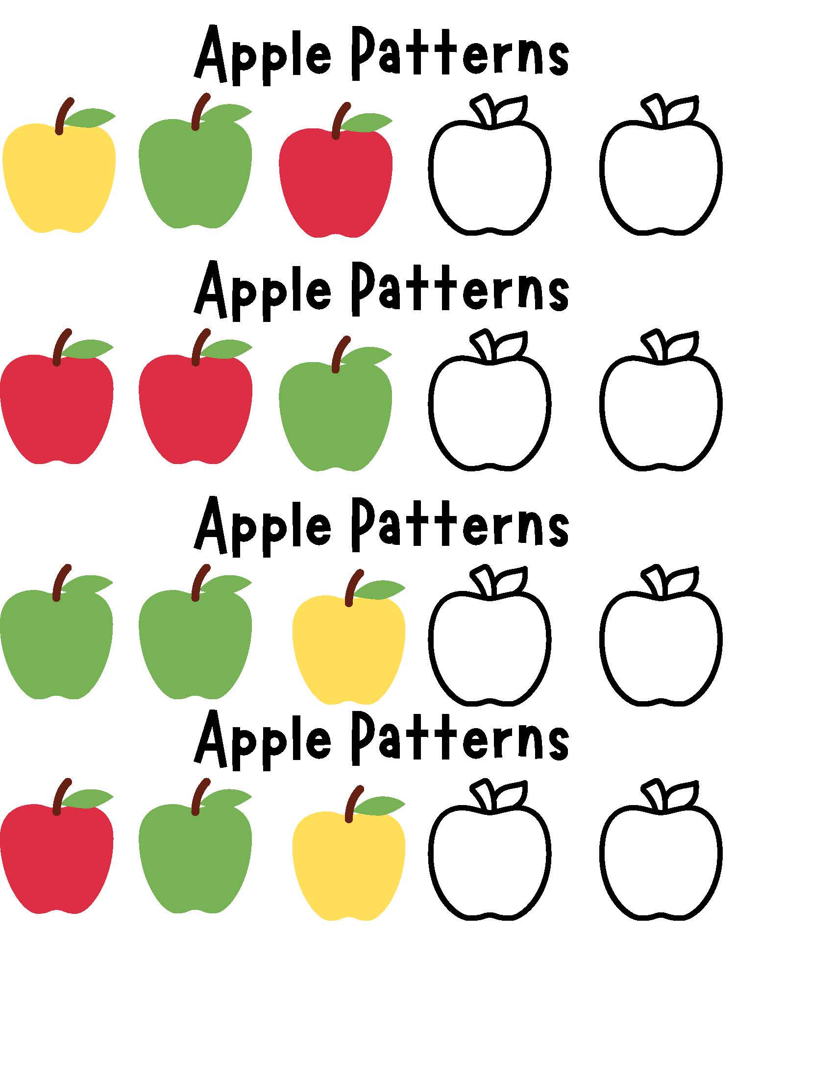 Apple Worksheet Bundle - Etsy