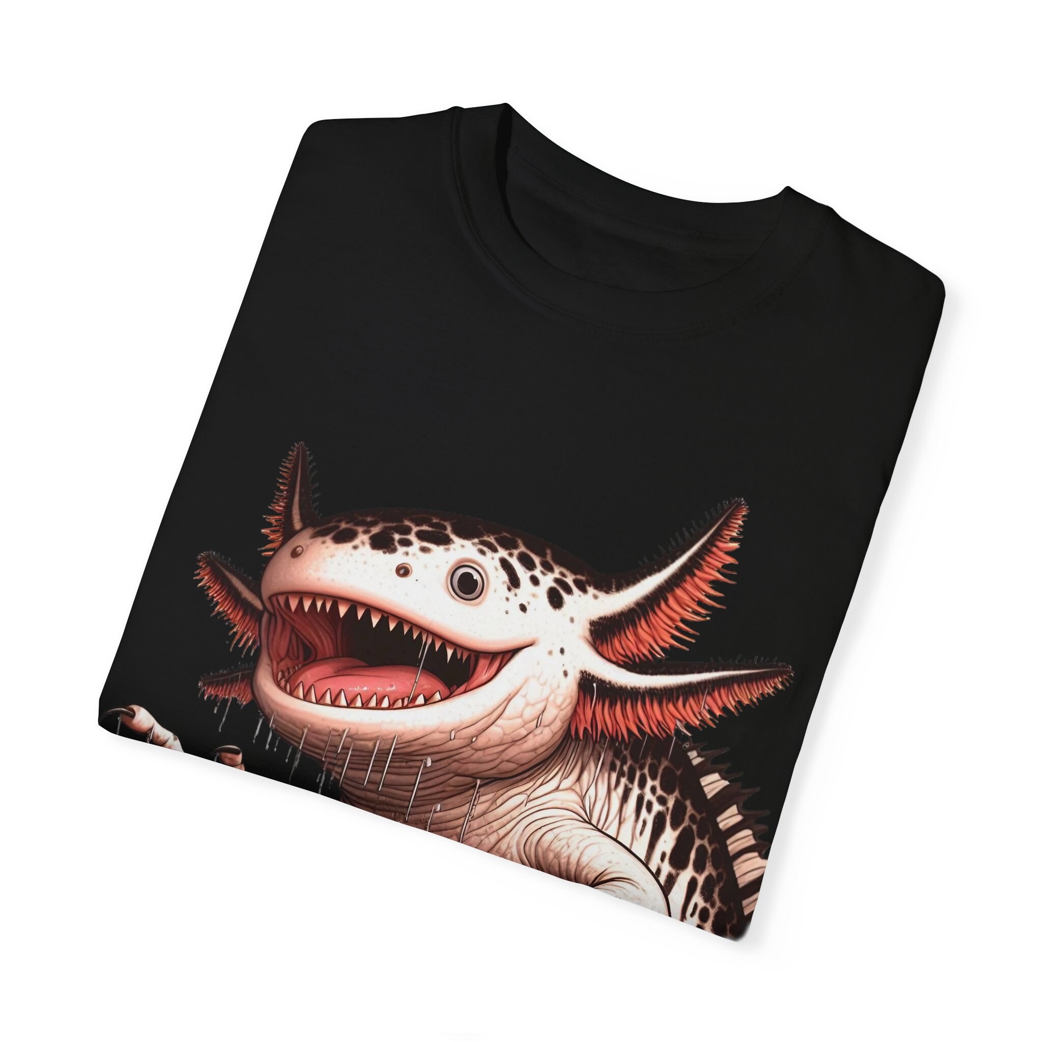 Axolotl Godzilla Mens Graphic Tee Funny Monster Cityscape Unisex ...