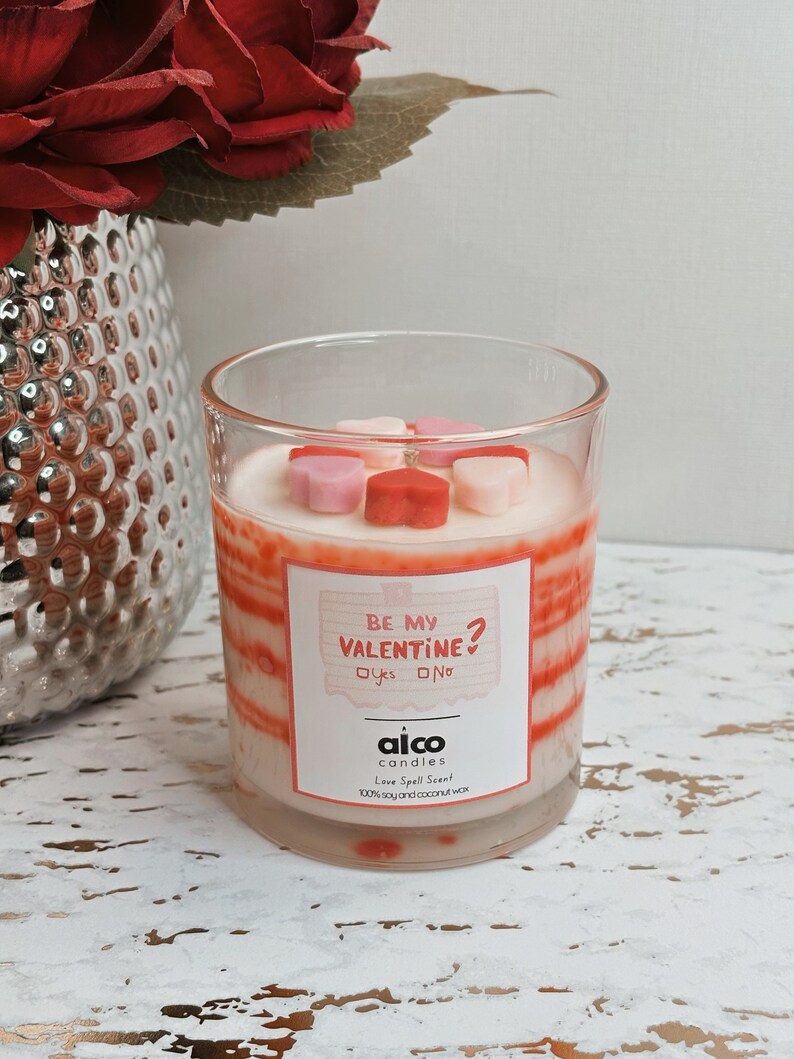 Valentines Day Gift Scented Candle 8oz. Decorated All Natural Candle ...