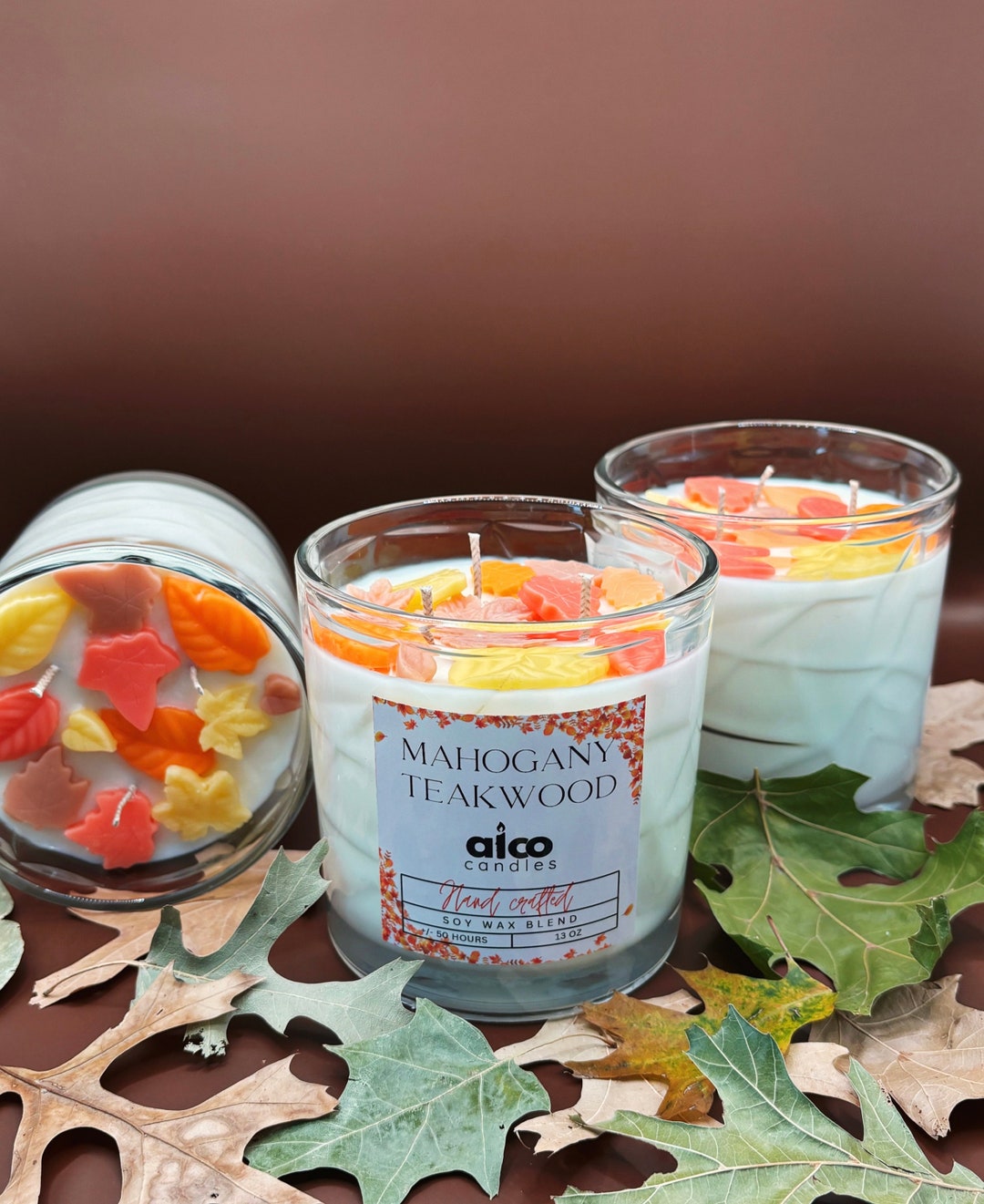 Fall Holiday Candle (13oz) | Fall Leaves | Pumpkin Vanilla | Fall Decor ...
