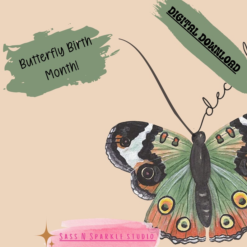 Buy Butterfly Birth Month Digital Download Png Gift Present Mom Mama ...