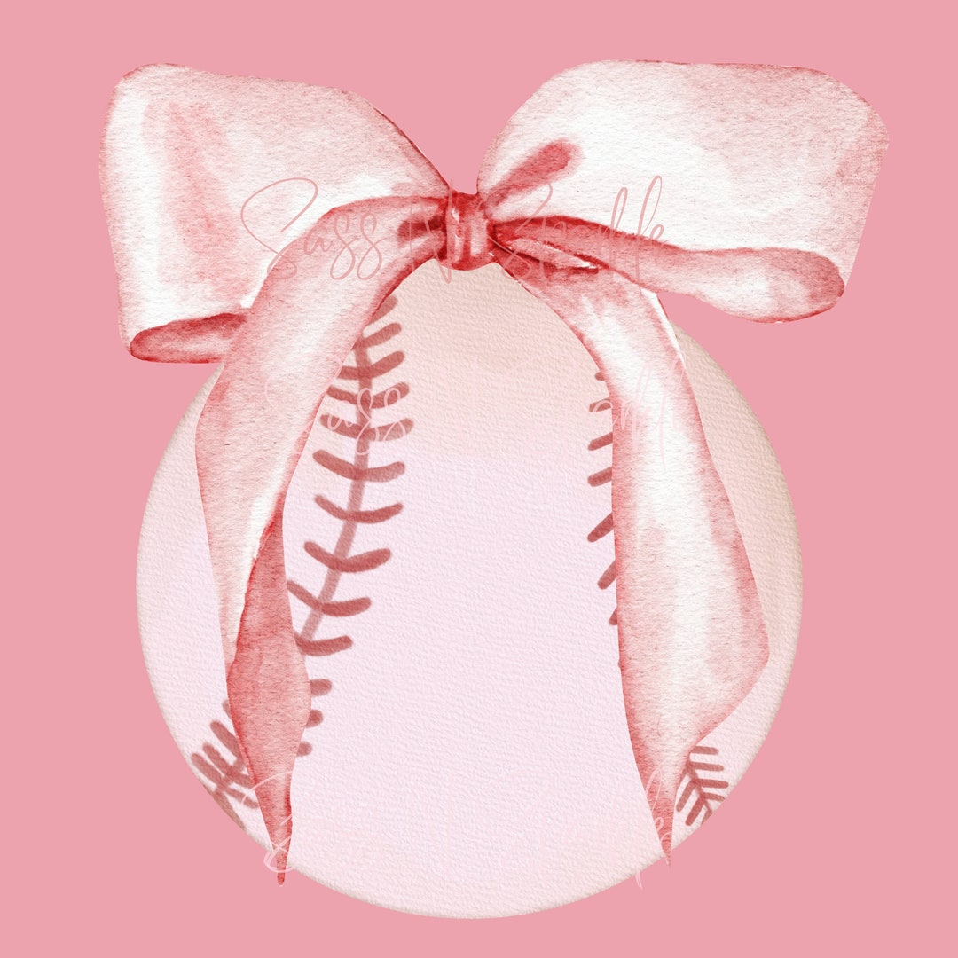 Coquette Aesthetic Baseball Pink Bow Cottagecore Romantic Digital ...