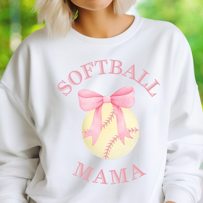 Coquette Aesthetic Softball Mama Mom Mothers Day Pink Bow Cottage Core ...