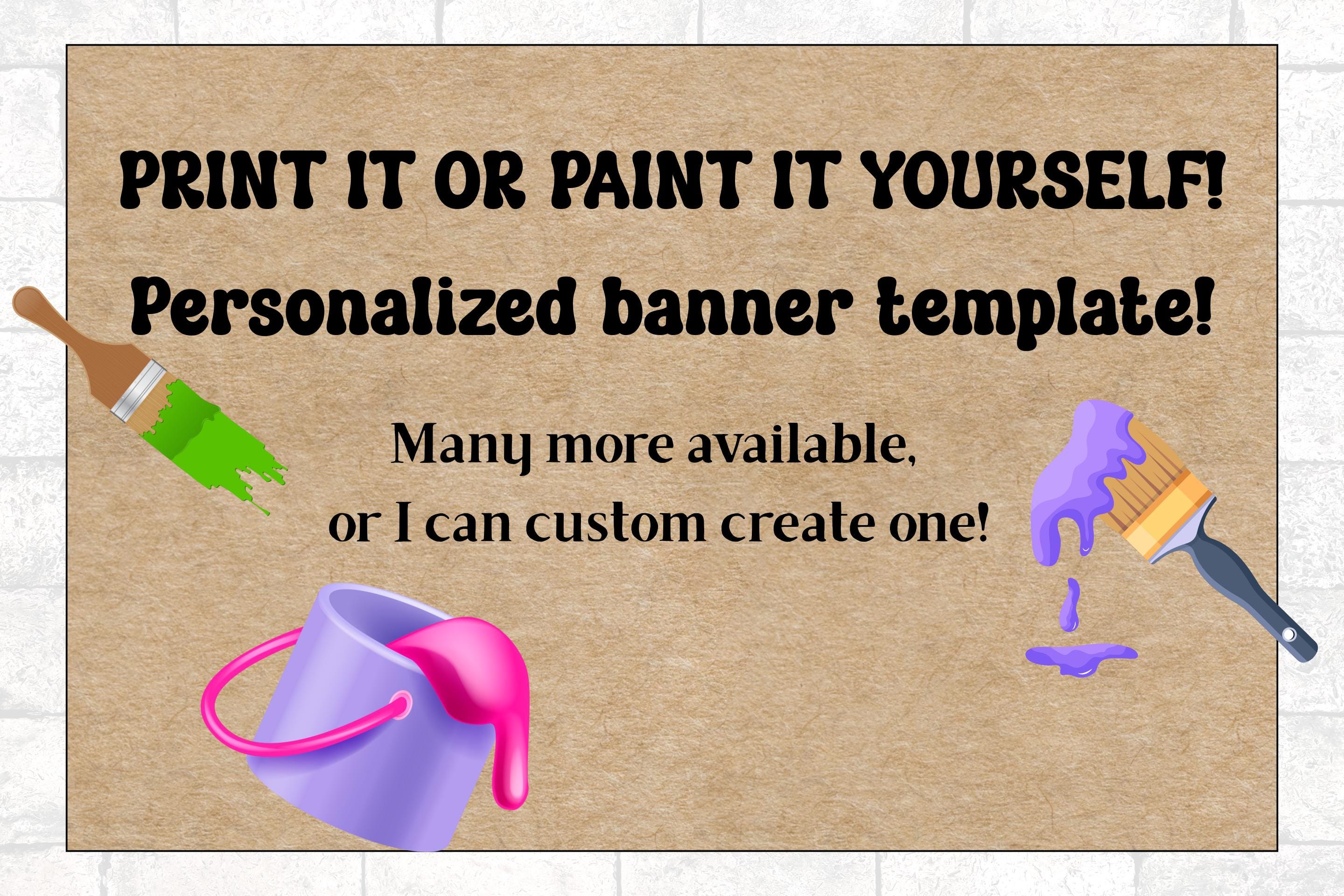 Personalized Teacher Back to School Hand Painted Banner Template ...