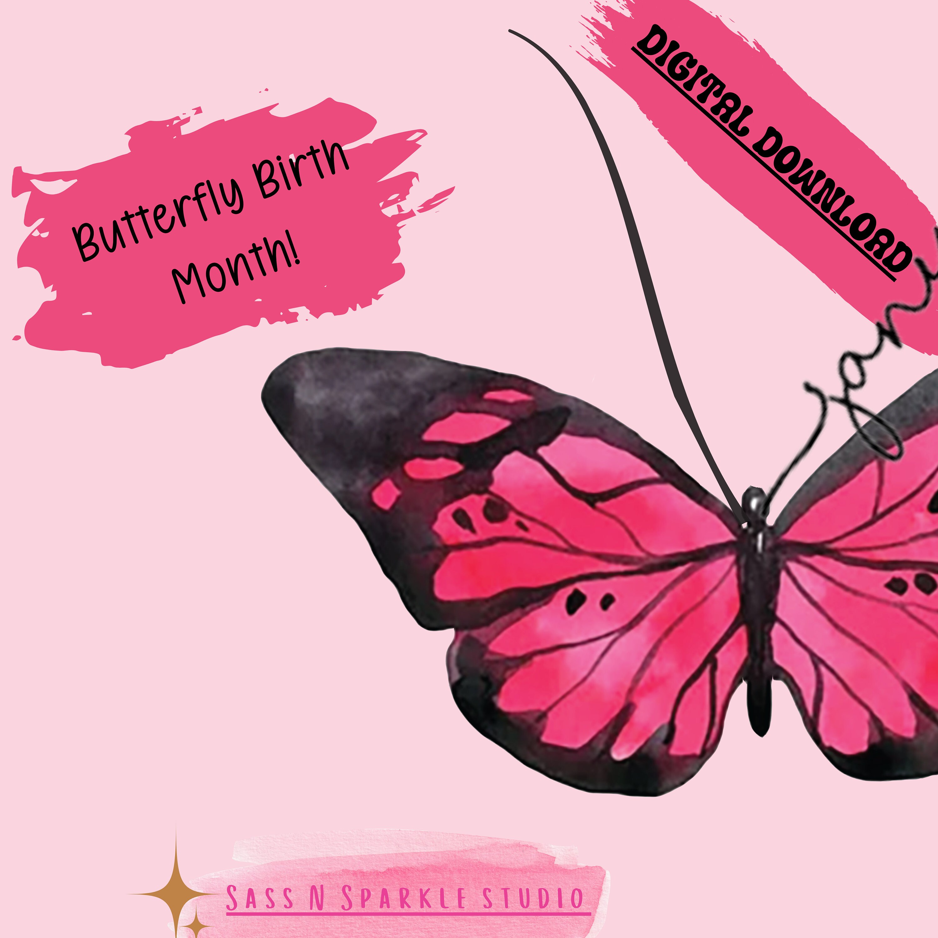 Butterfly Birth Month Digital Download Png Gift Present Mom Mama Mother ...