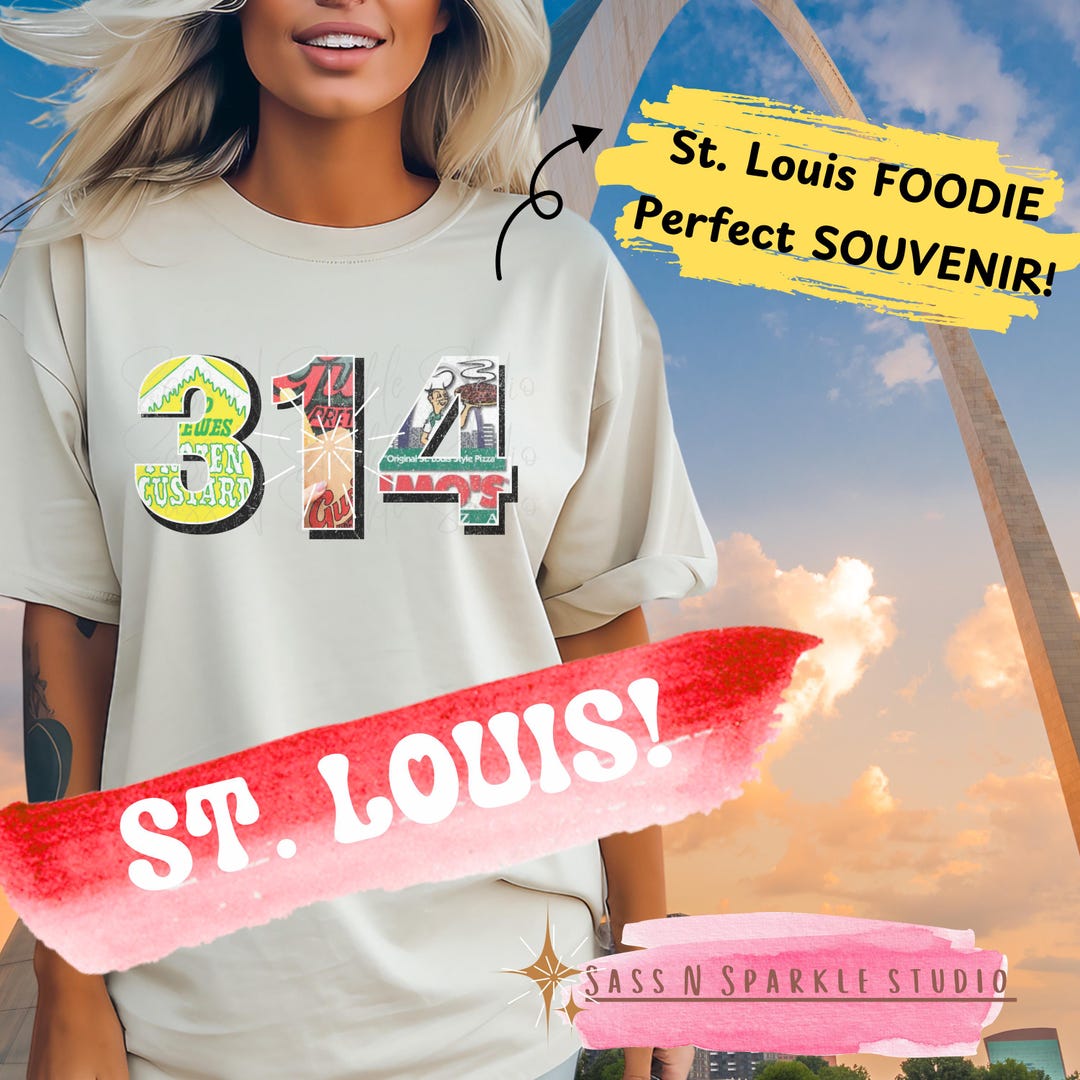 314 Area Code STL St Louis Retro Graphic Unisex Foodie T-shirt Gift Present Mothers Day Souvenir ...