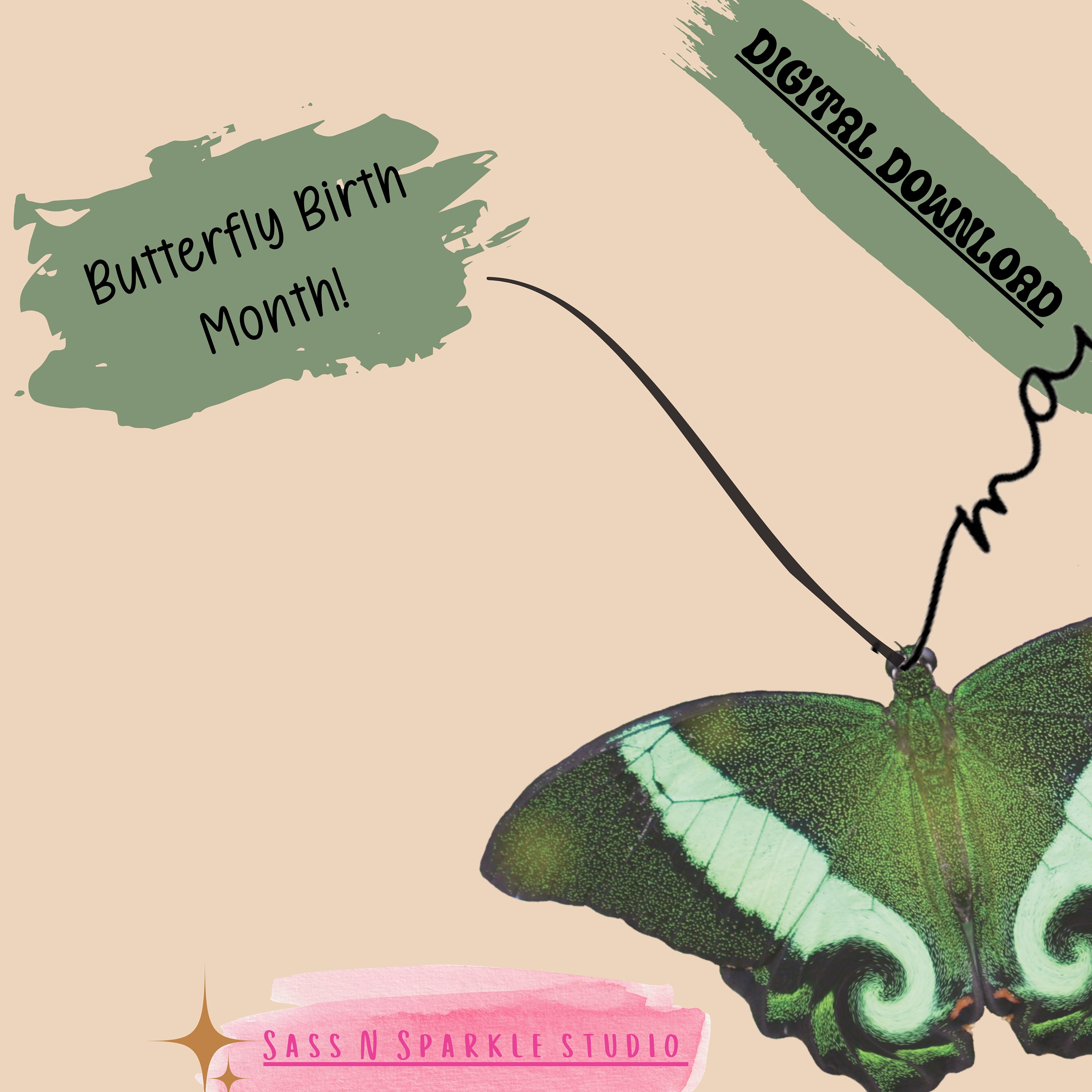 Butterfly Birth Month Digital Download Png Gift Present Mom Mama Mother ...