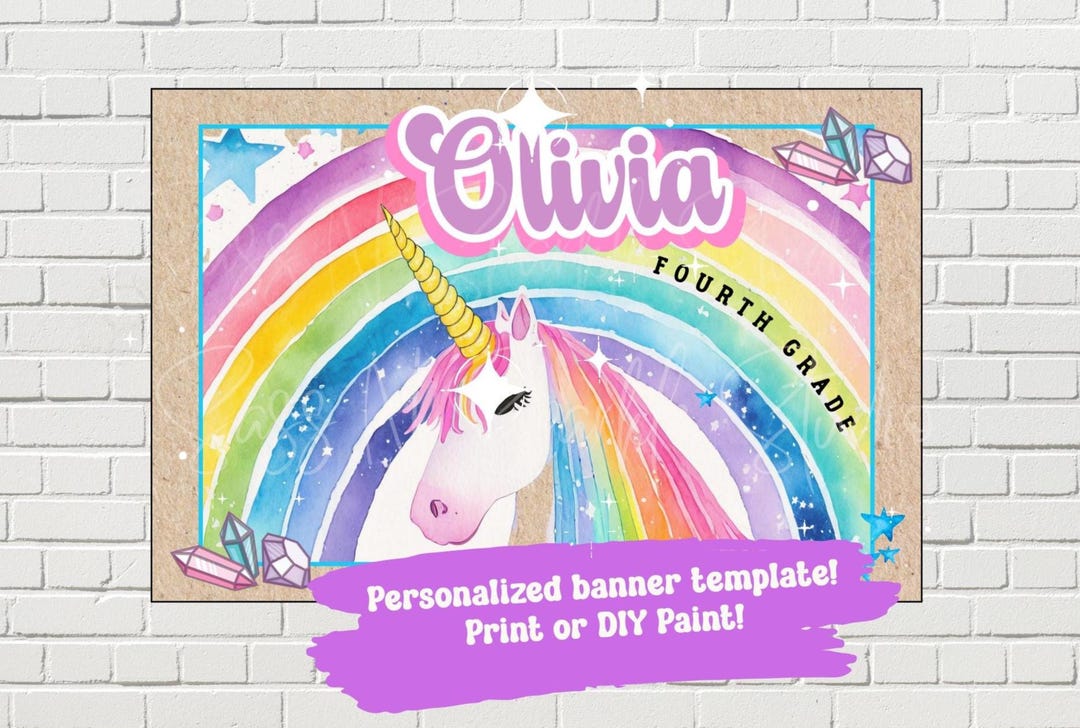 Personalized Girl Back to School Hand Painted Banner Template or ...