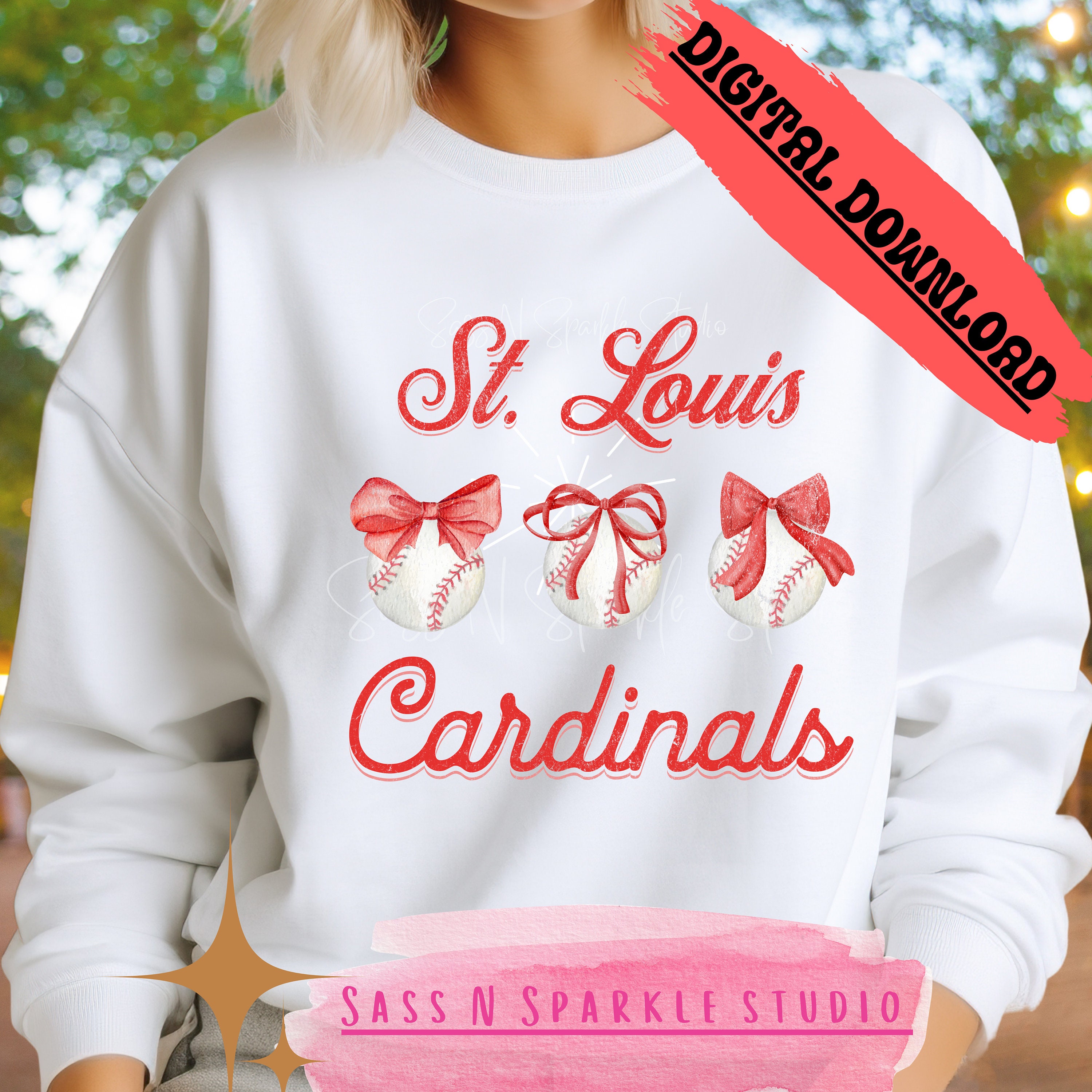 Coquette Aesthetic St. Louis Cardinal Baseball Mama Red Bow Cottage ...