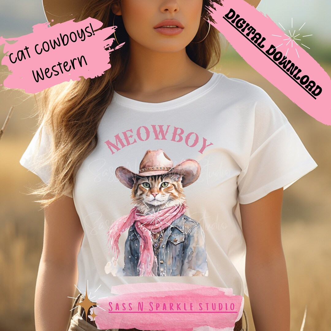 Cat Cowboy Meowboy Kitten Digital Download Png Gift Present Mom Mama ...