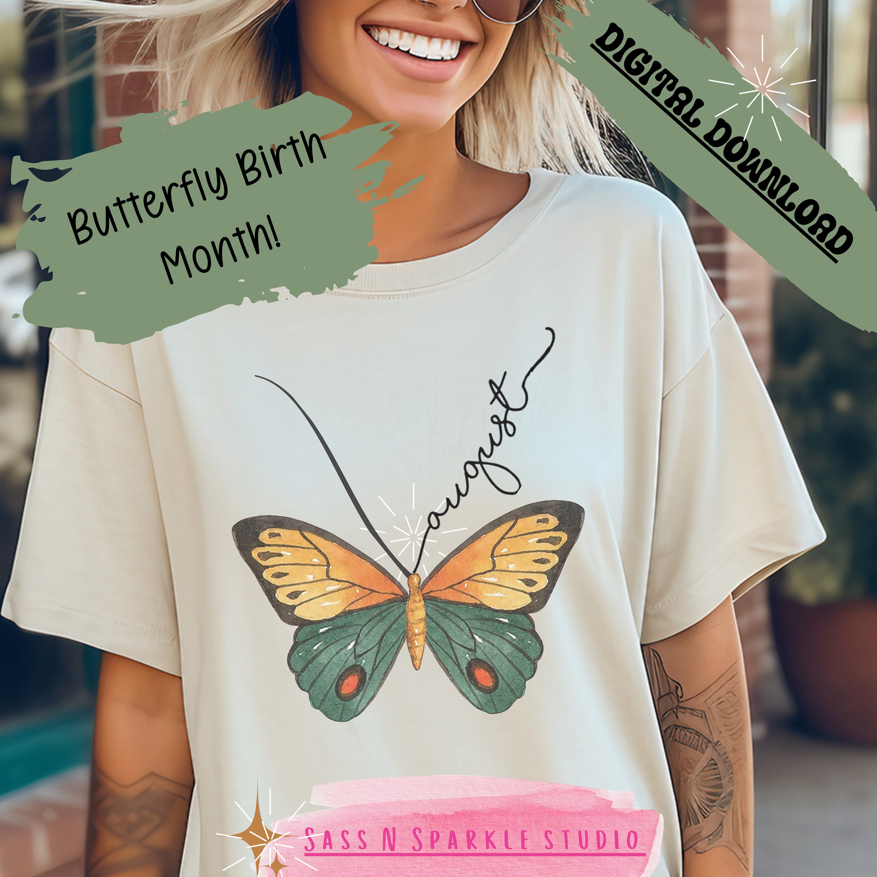 Butterfly Birth Month Digital Download Png Gift Present Mom Mama Mother ...