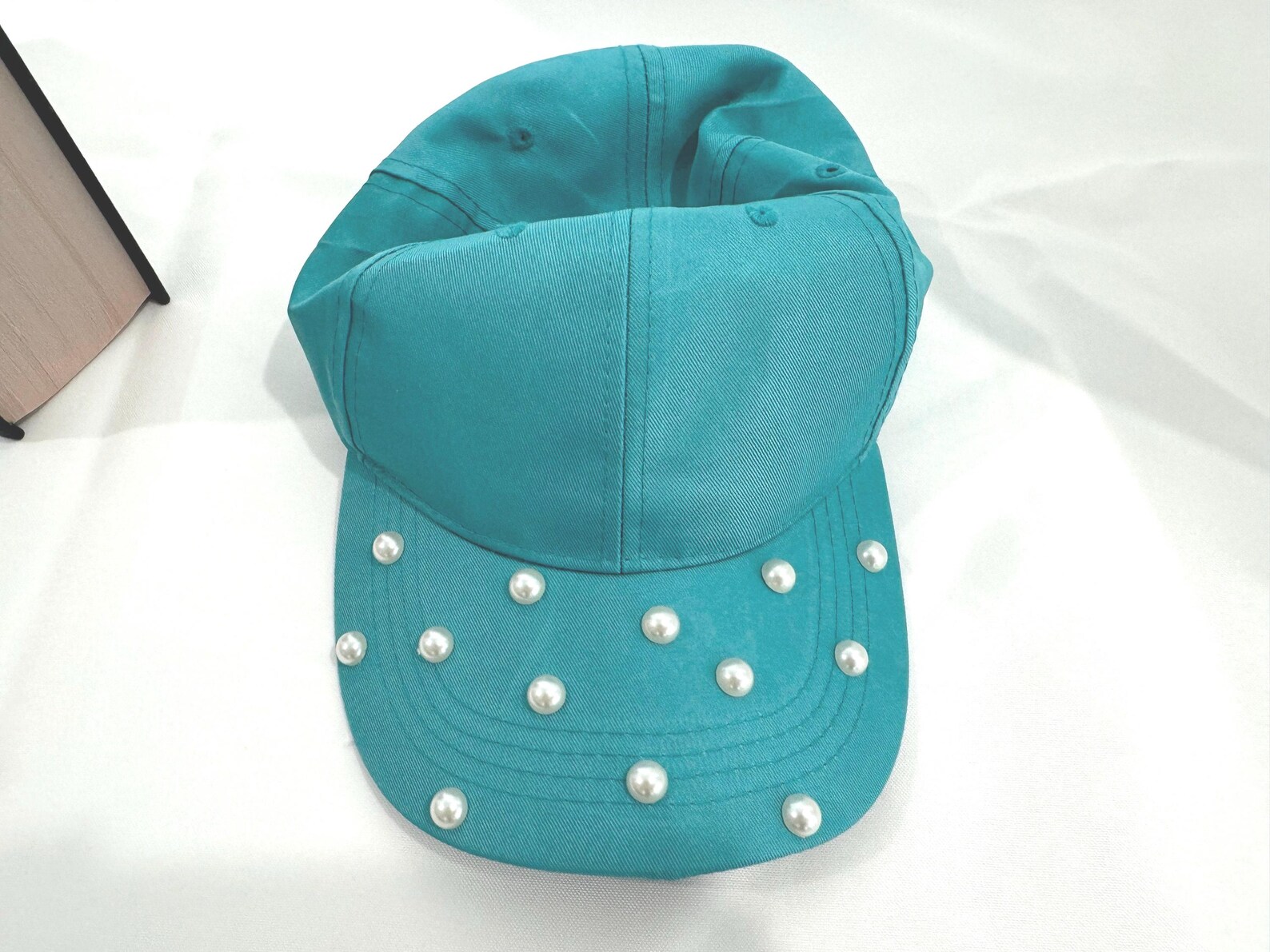 Pearl Embellished Baseball Cap - 3 Colors: Teal, Purple Denim, & Grey ...