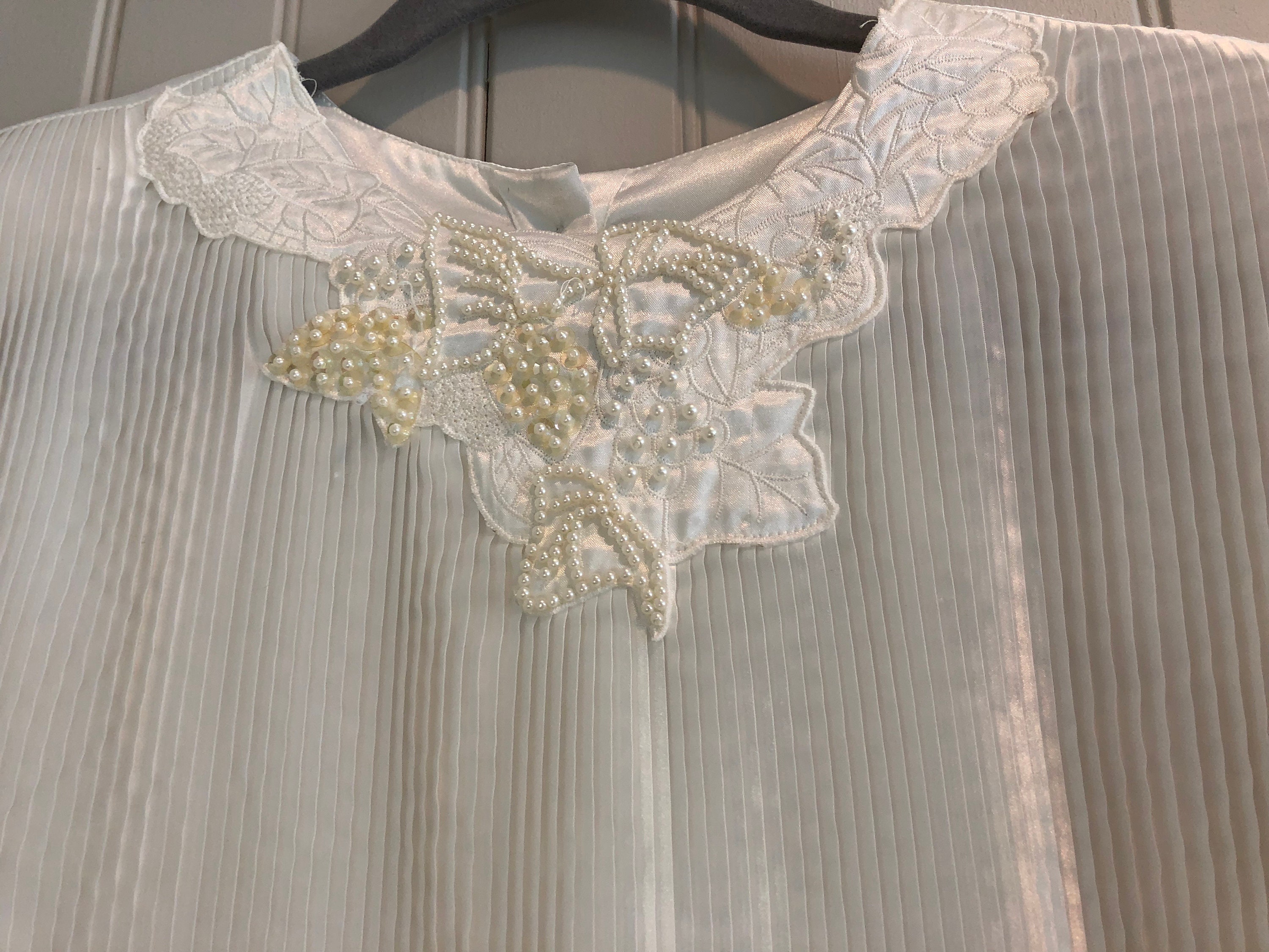 Silky White & Pearl Top - Etsy