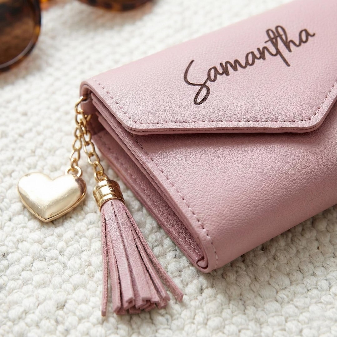 Personalized Leather Card Holder, Monogram Credit Card Wallet, Custom ...
