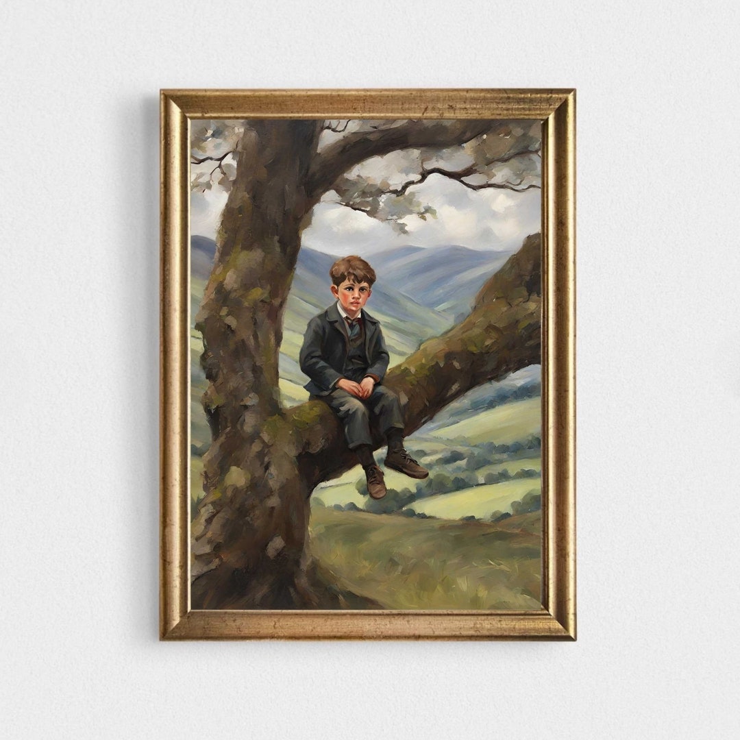 HIGHLAND ART SERIES Digital Download Wall Art Boy in a Tree Landscape ...