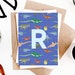 Letter 'R' in Blue Dinosaurs Design Digital Download Printable Art in 5 ...