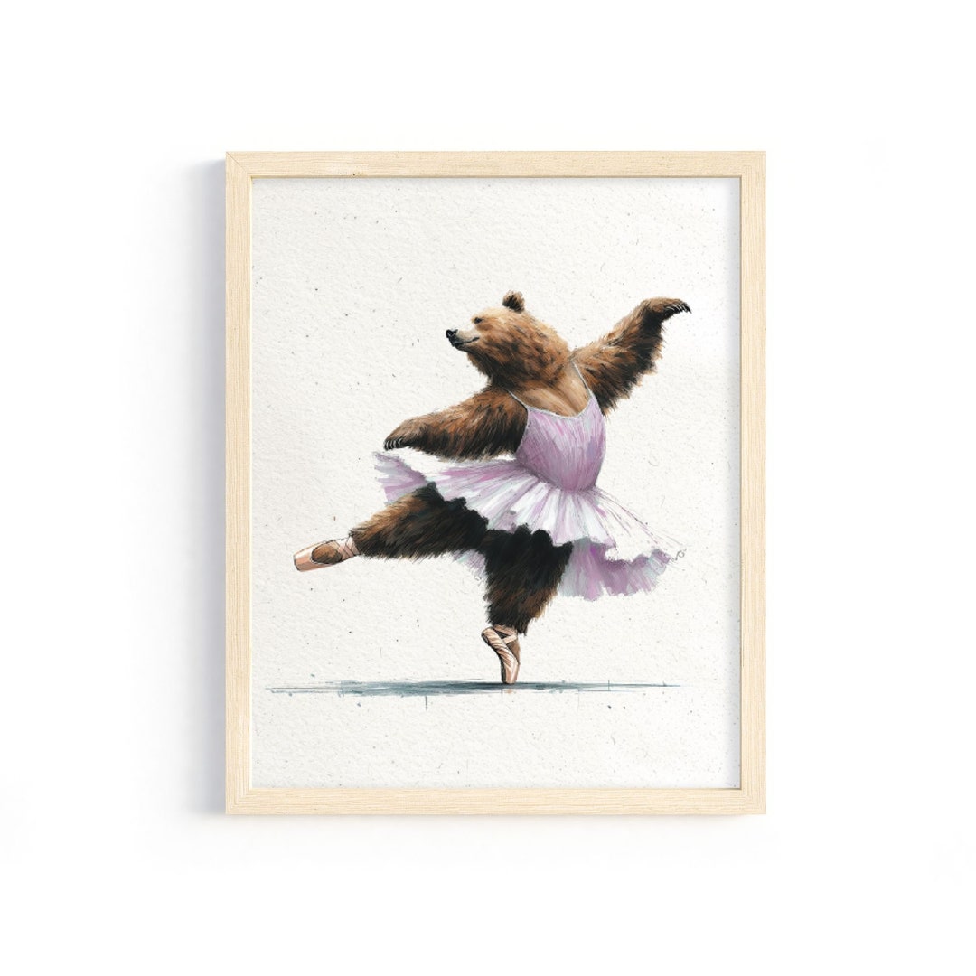 Ballerina Bear, Digital Download, Digital Wall Art, Printable Wall Art ...