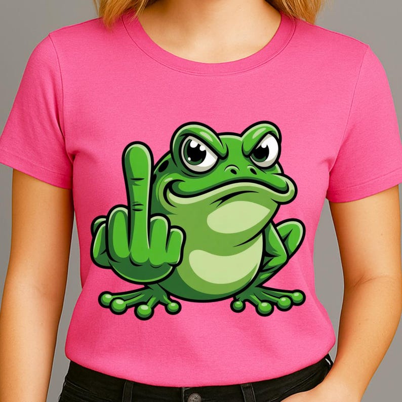 Angry Frog Middle Finger PNG, Funny Rude Frog Cartoon Design, Edgy ...