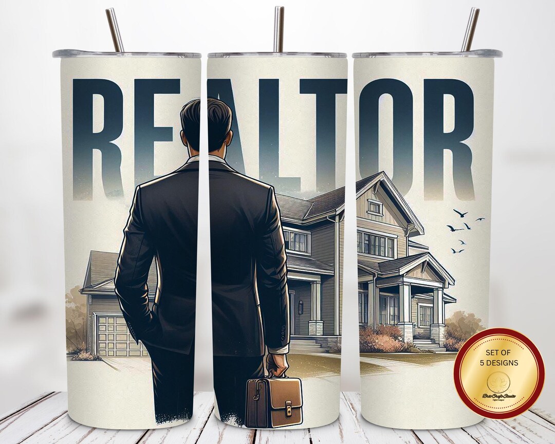 Realtor Tumbler Wrap PNG, 20oz Sublimation Design With Real Estate ...