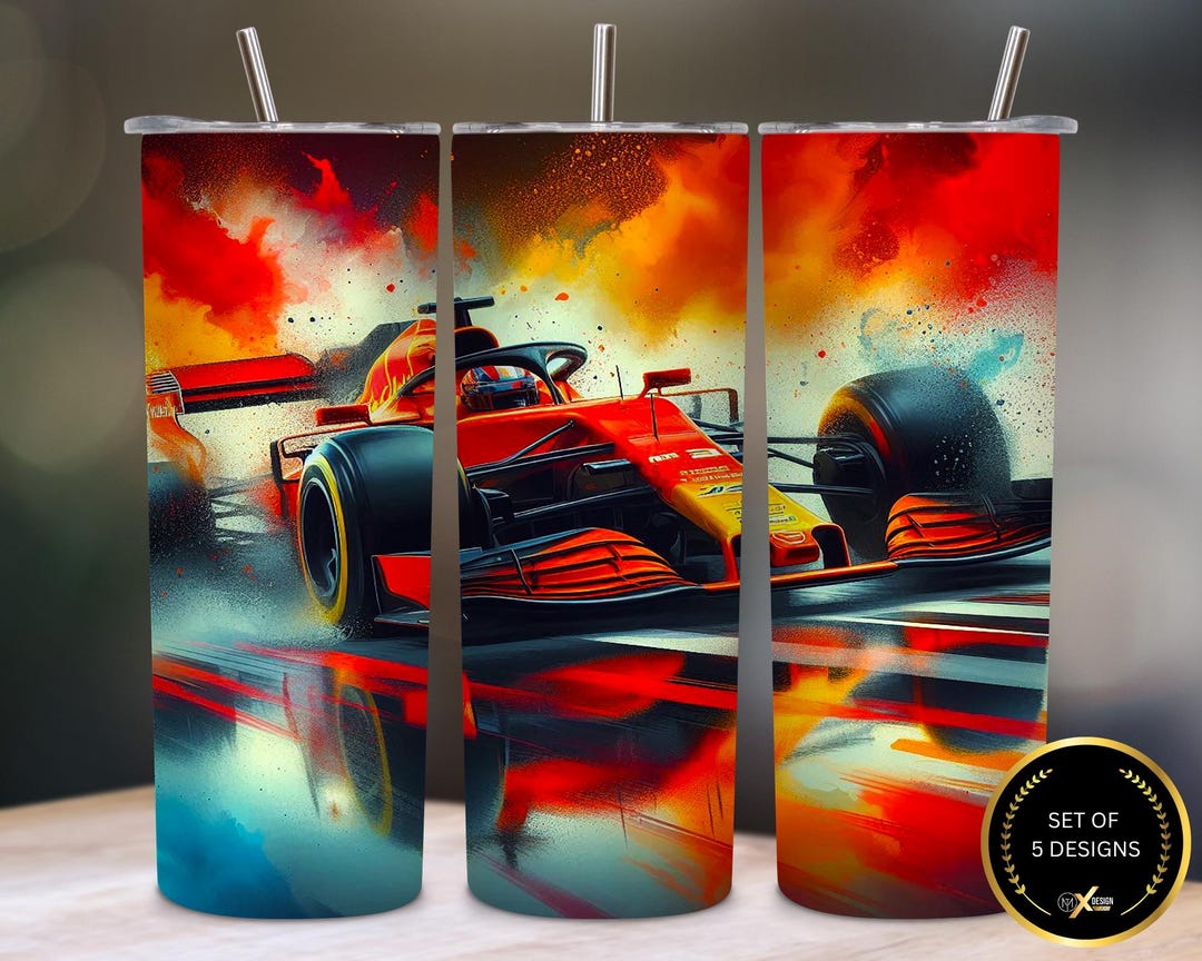 Formula 1 Car Tumbler Wrap PNG | 20 Oz Watercolor Racing Sublimation ...