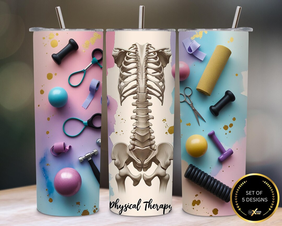 Physical Therapy Tumbler Wrap Png,20oz Skinny Tumbler Design, Spine ...