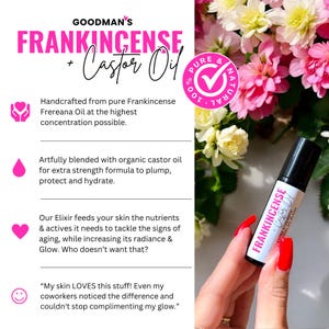 Castor Oil & Frankincense Under Eye Rollerball, Organic Cold Pressed Castor Oil Infused With Max ...