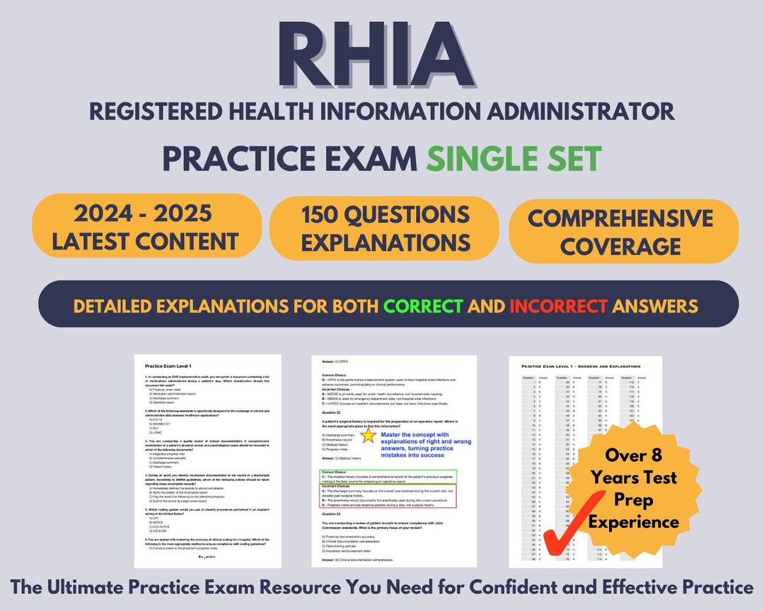 RHIA Practice Exam | 2024-2025 Registered Health Information ...