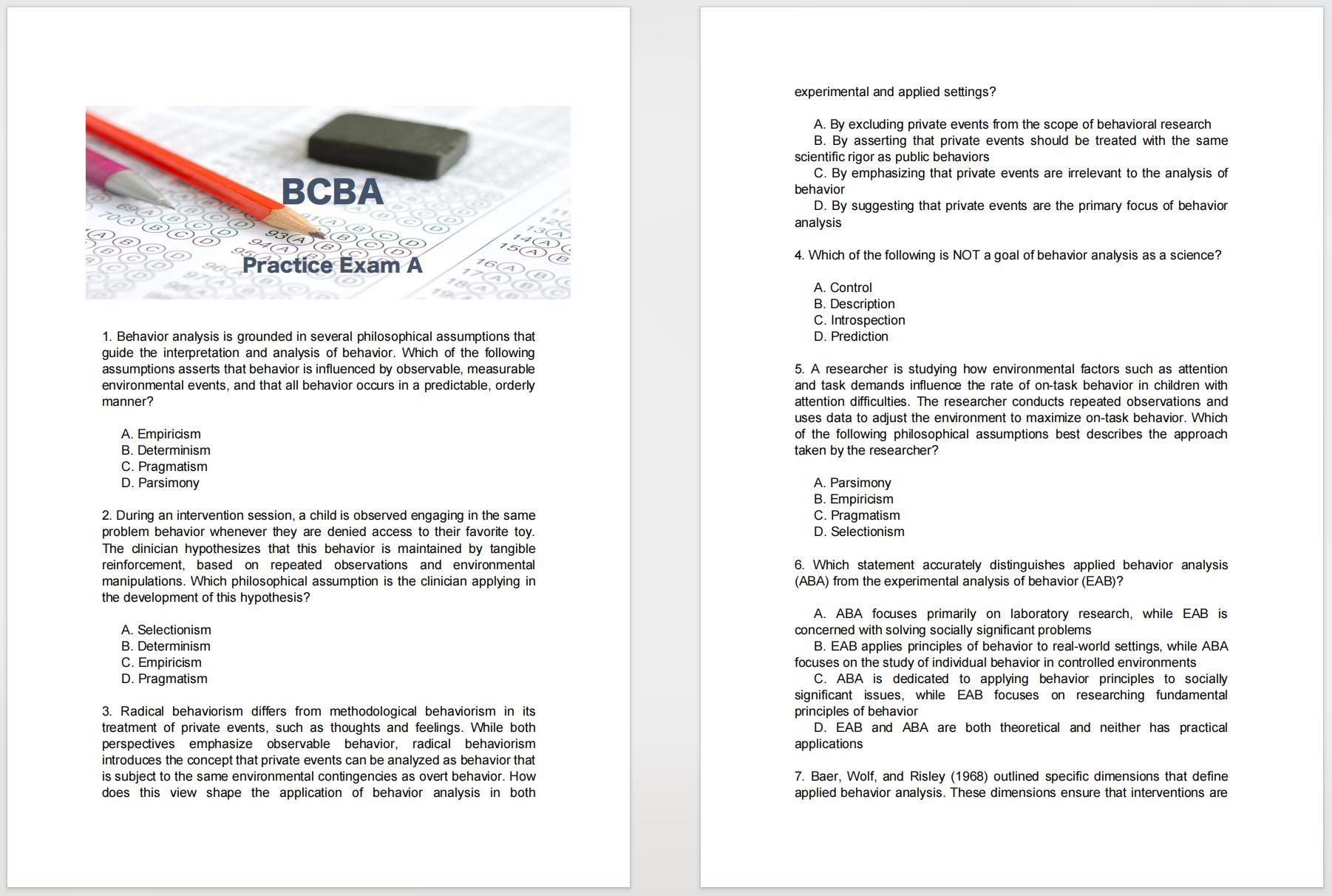 BCBA Practice Exam: 6th Edition, 350 Questions (PDF) - Etsy