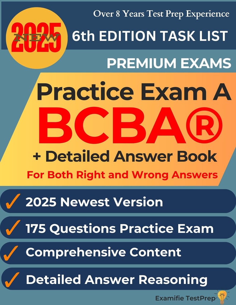 BCBA Practice Exam A: 6th Edition, 175 Questions (PDF) - Etsy