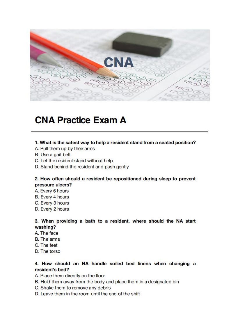 CNA Practice Exam: 70 Questions, Detailed Explanations (PDF) - Etsy