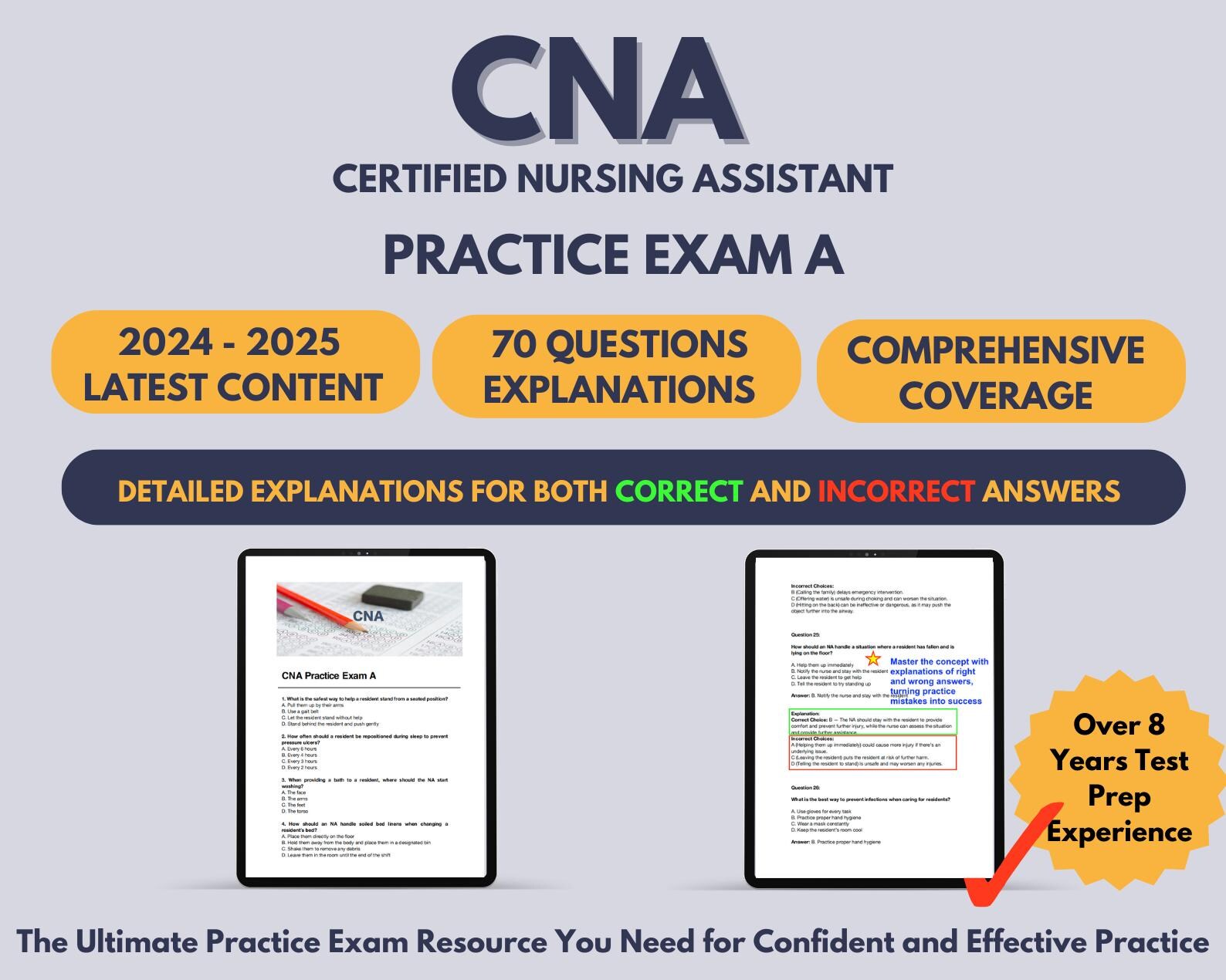 CNA Practice Exam A | 2024-2025 Certified Nursing Assistant Test | 70 ...