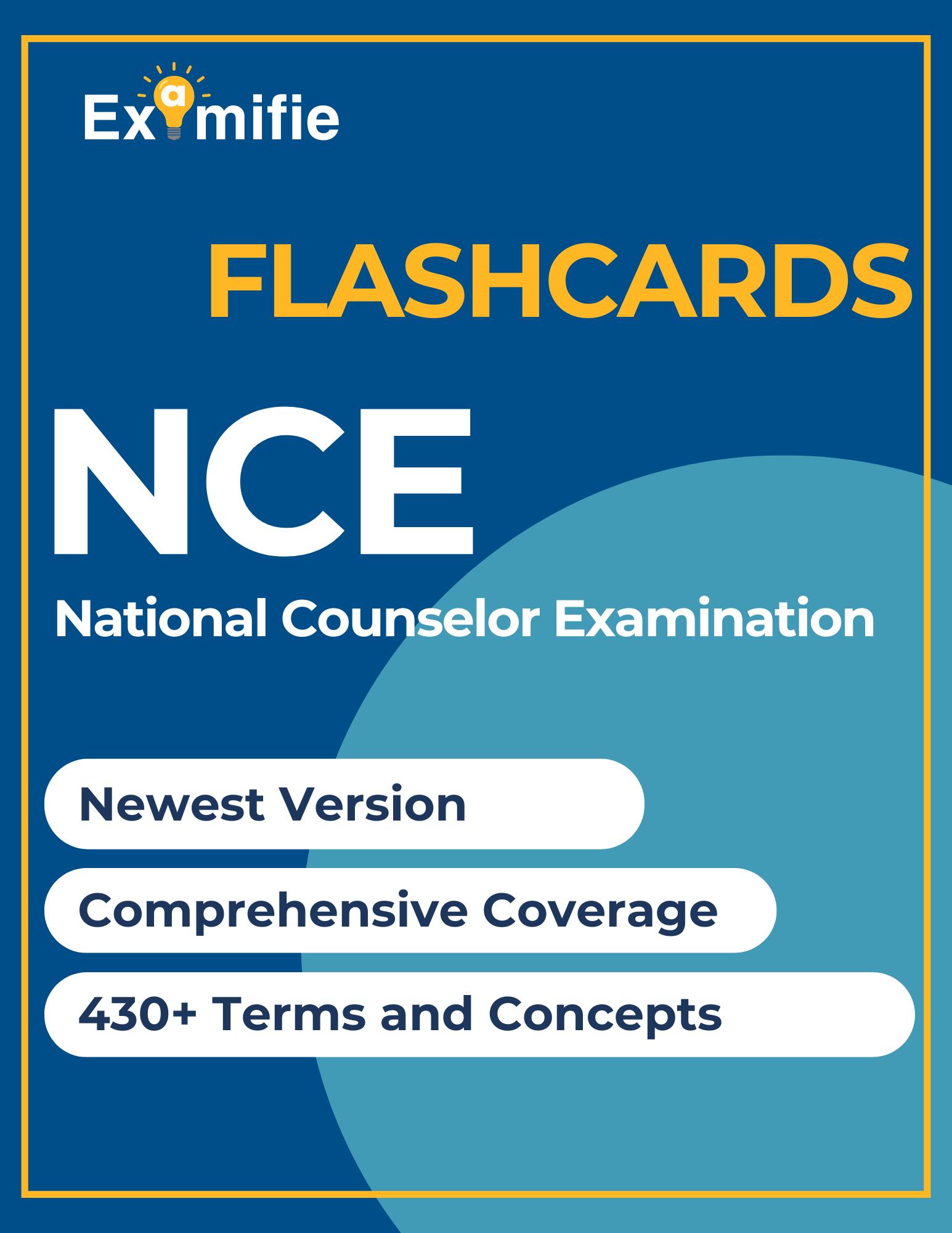 NCE Flashcards | 2025 National Counselor Examination | 430+ Key Concept ...